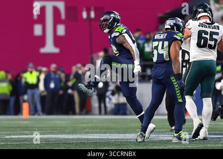 Seattle Seahawks defensive end Leonard Williams (99) celebrates after ...