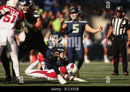 Seattle Seahawks kicker Jason Myers (5) and San Francisco 49ers long ...