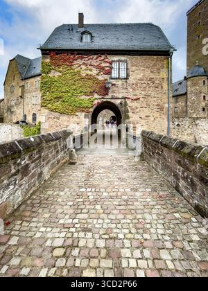 Castle, deer moat, Steinau an der Strasse, district Main-Kinzig-Kreis ...