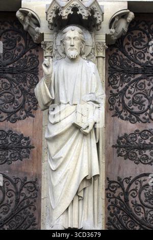 Christ Teaching, Portal of the Last Judgment, Notre Dame Cathedral ...