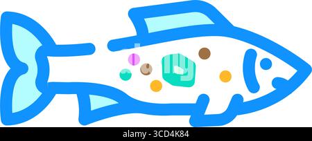 microplastics fish color icon vector illustration Stock Vector Image ...
