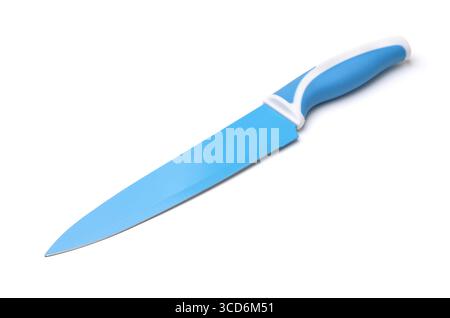 Big blue knife isolated on white background. Big blue knife isolated on ...