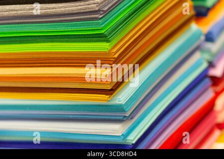 Sheets colored cardboard for designer creative works in the store ...