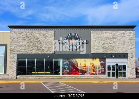 A sign for a New Brunswick liquor store in the town of St. Andrews, N.B ...