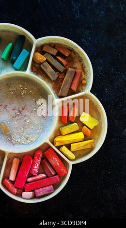 multicolored pastel chalks arranged in a circle Stock Photo - Alamy