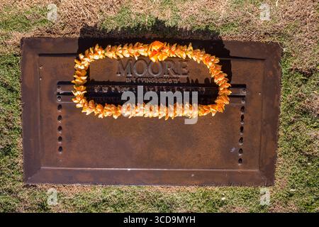 Moore gravestone at the Diamond Head Memorial Park cemetery, Kaimuki ...