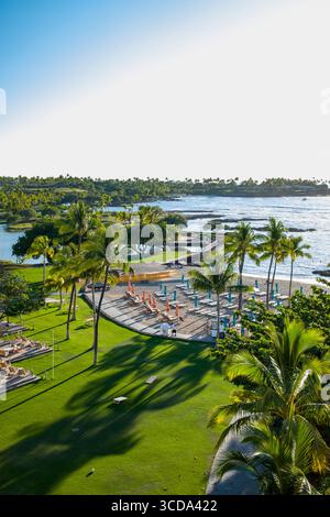 Aerial view of the swimming pool at the Mauna Lani, Auberge Resorts ...