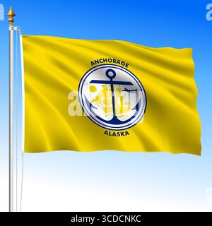 Flag of Alaska state. Alaska flag official colors and proportion ...