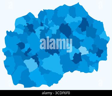 Map of North Macedonia with regions. Just a simple country border map ...
