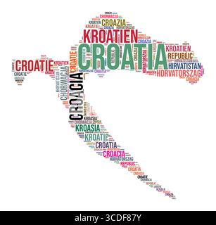 Conceptual illustration of a trip to Croatia with travel gear. World ...