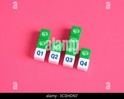 investment report, financial quarterly report, money on a printed sheet ...