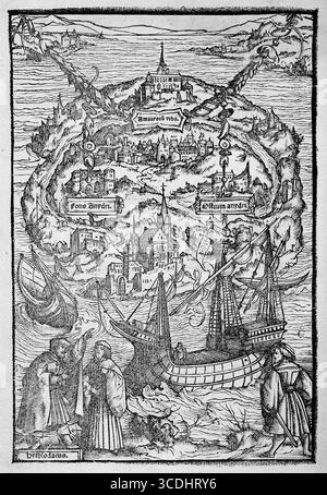 The 1518 edition of Utopia by Thomas More describes a fictional island ...
