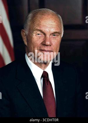 John Glenn (1921-2016), American astronaut, ready to enter the ...