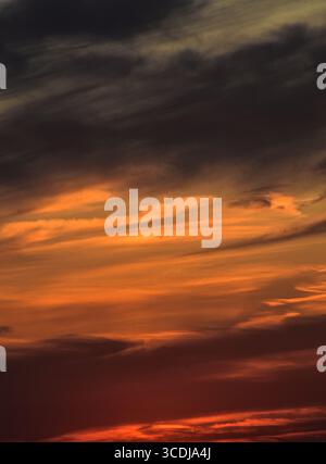 sunset clouds with red and yellow tones. sky background with sunset ...