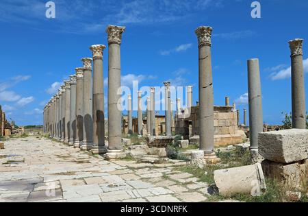 Porticus post scaenam at Leptis Magna in Libya Stock Photo - Alamy