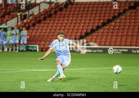 George Morrison of Fleetwood Town on the ball during the The Vertu ...