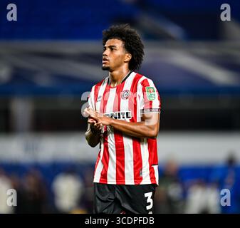 Sam McCallum of Sheffield United applauds the fans after being subbed ...