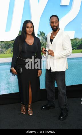 HOLLYWOOD, CALIFORNIA - AUGUST 11: (L-R) Talani Rabb and RZA attend the ...