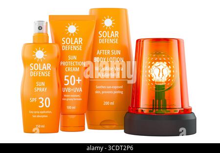 Illustration of skin ultraviolet (UV) protection. Sunscreen protects ...