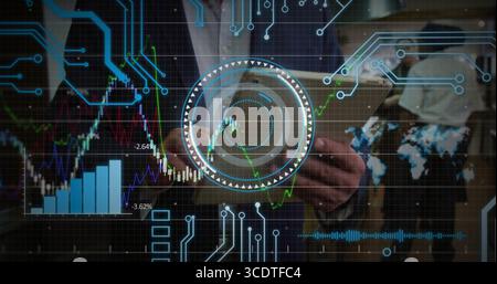 Businesswoman Holding Tablet Presenting Graphical Shield Protected Lock ...