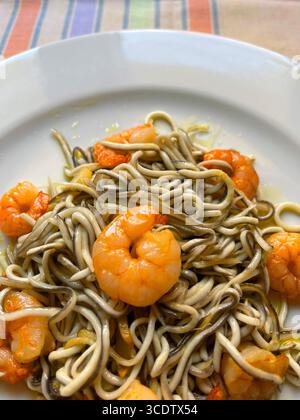 Traditional Spanish dish Gulas y Gambas – Surimi Elvers and prawns ...