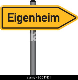yellow traffic sign with german words freedom and security isolated ...