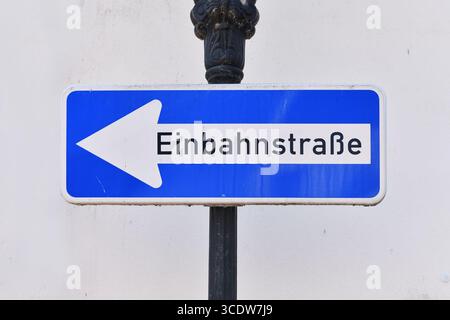 road sign: one way, einbahnstraße - 3D Illustration Stock Photo - Alamy