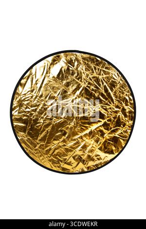 Shiny surface of gold photo reflector Stock Photo - Alamy