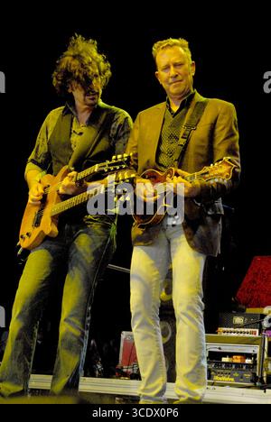 Eric Bazilian and John Lilley of the Hooters performs during the Pierre ...