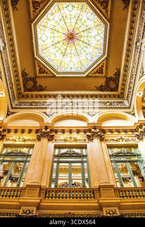 Ceiling of the entrance hall of the Teatro Colon, Argentina's most ...