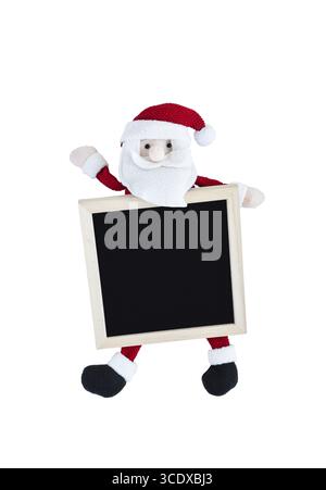 Santa Claus with blank letter, Christmas decor, cookies and gifts on ...
