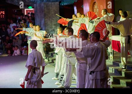 Shaolin Monks Performing Martial Arts at Shaolin Temple Martial Arts ...