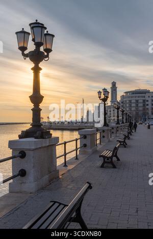 Bari - The promenade in the morning Stock Photo - Alamy
