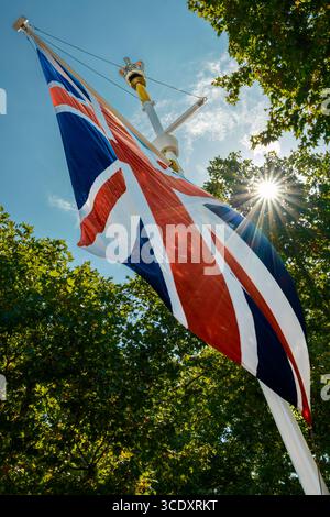 London, England - One of the many Union Jacks that line The Mall on the ...