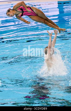 Maria Denisov and Frithjof Seidel of Germany compete in the mixed duet ...