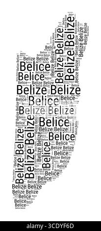 Belize Map. Belizean Country Map. Black and White National Outline ...