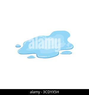 A small spilled puddle of blue water on the ground Stock Vector Image ...