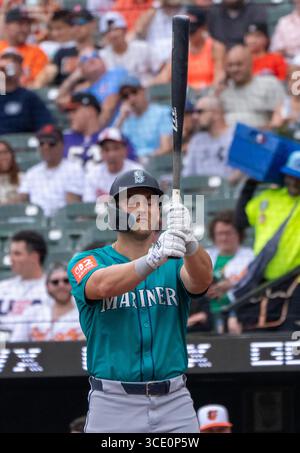 Seattle Mariners' Dominic Canzone in action during an opening-day ...