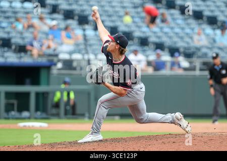 Washington Nationals pitcher Clayton Beeter throws during the eighth ...