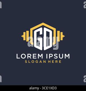 GO initial monogram logo with hexagonal shape style, real estate logo ...