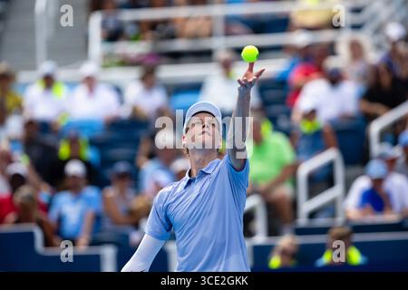 Felix Auger-Aliassime, of Canada, and Jannik Sinner, of Italy, pose for ...