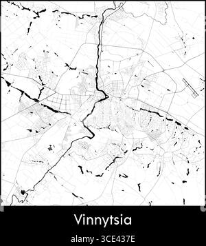 Vinnytsia map, city in Ukraine. Municipal administrative area map with ...