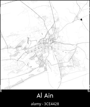 Al Ain City (United Arab Emirates, UAE, Emirate of Abu Dhabi) map ...