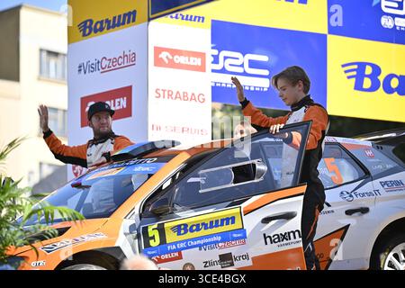 Driver Mille Johansson of Sweden and co-driver Johan Gronvall of Sweden ...