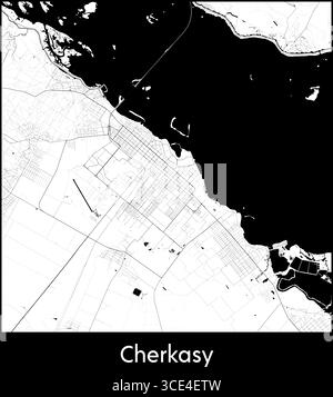 Cherkasy map, city in Ukraine. Municipal administrative area map with ...