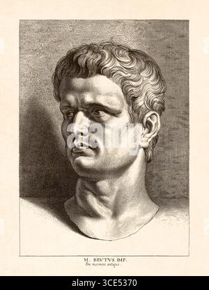 Roman politician Marcus Junius Brutus, illustration 1700s Stock Photo ...
