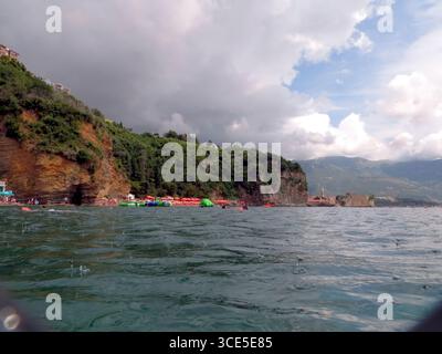 Storm clouds loom over the coastal tidal inlet Stock Photo - Alamy