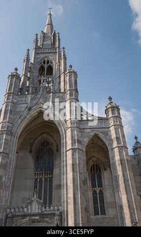 Ornate steeple of the Holy Trinity Russian Orthodox Parish church above ...