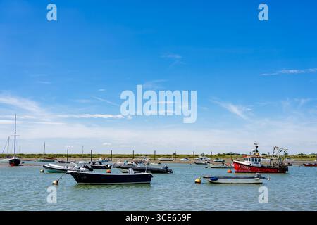 West Mersea United Kingdom - July 5 2025; fishing boats of all shapes ...