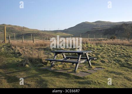 Picnic table at the Haylie Brae viewpoint, OS map ref NS 214 585 in the ...